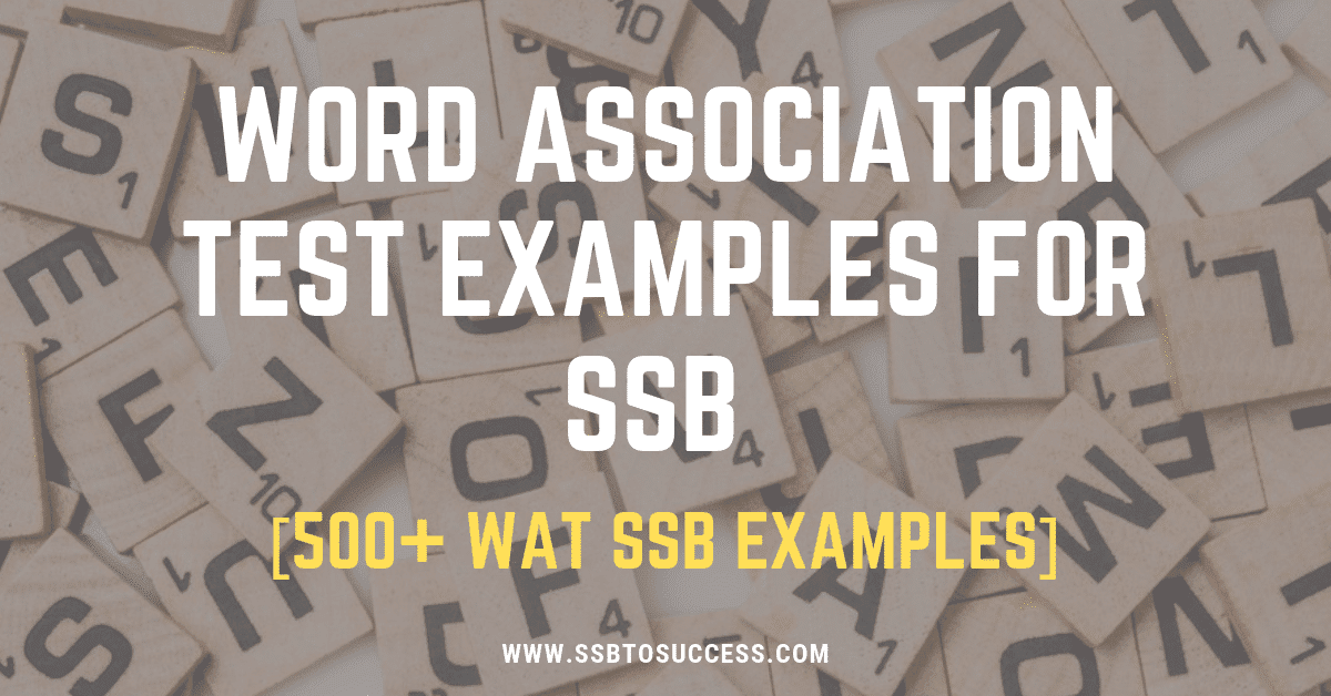 Word Association Test Examples PDF For SSB [500+ WAT SSB Examples]